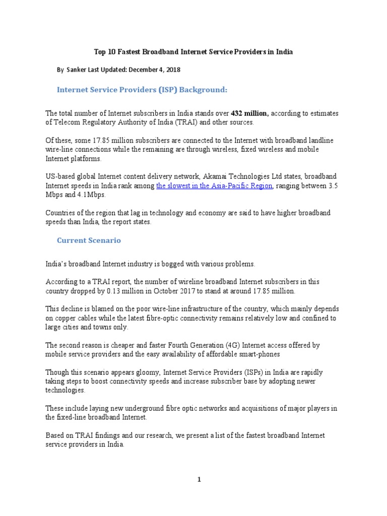 Internet Service Providers (ISP) Background | PDF | Internet Access ...