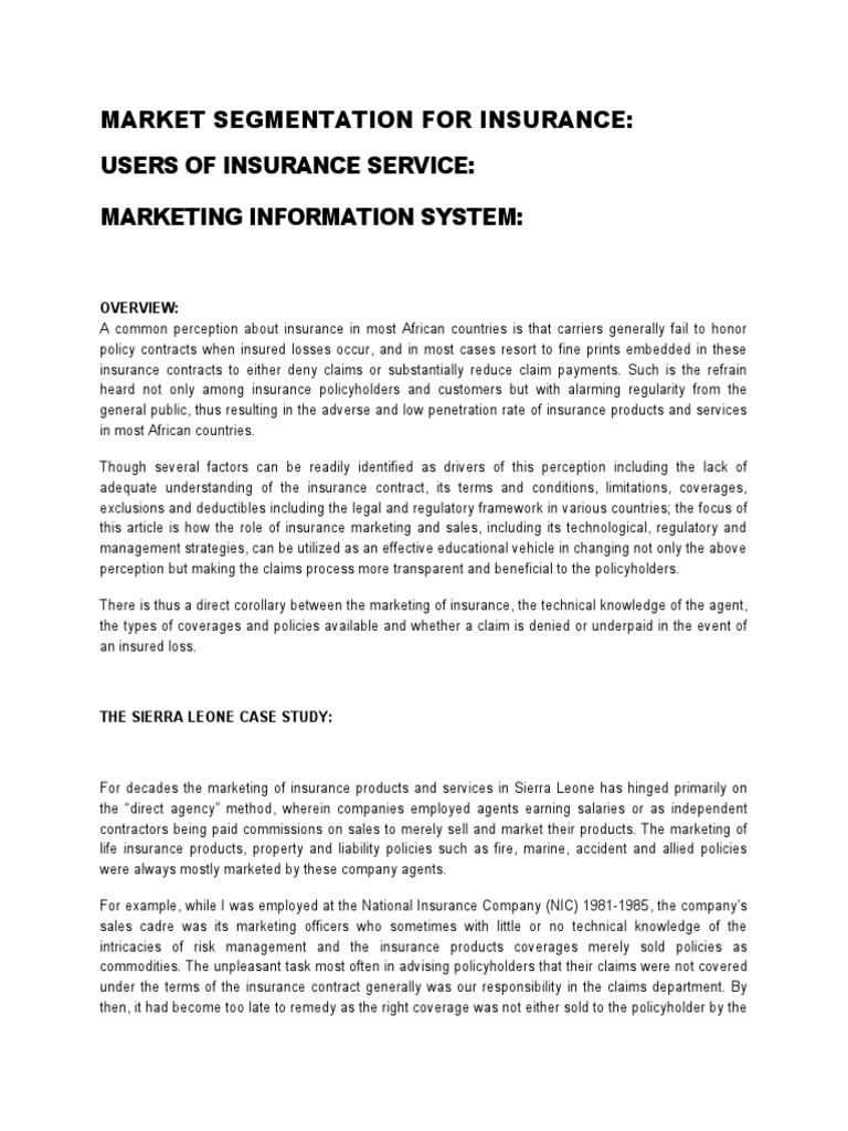 A Case for Modernizing Insurance Marketing Strategies in Sierra Leone ...