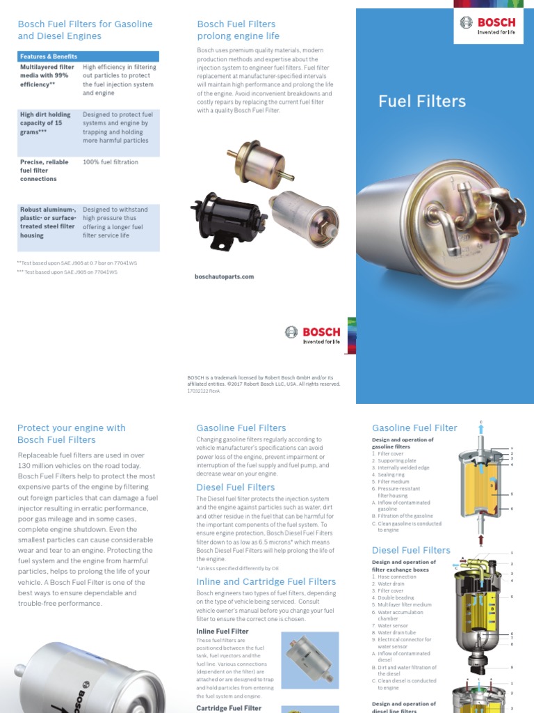 Fuel Filter Brochure | PDF | Filtration | Diesel Engine