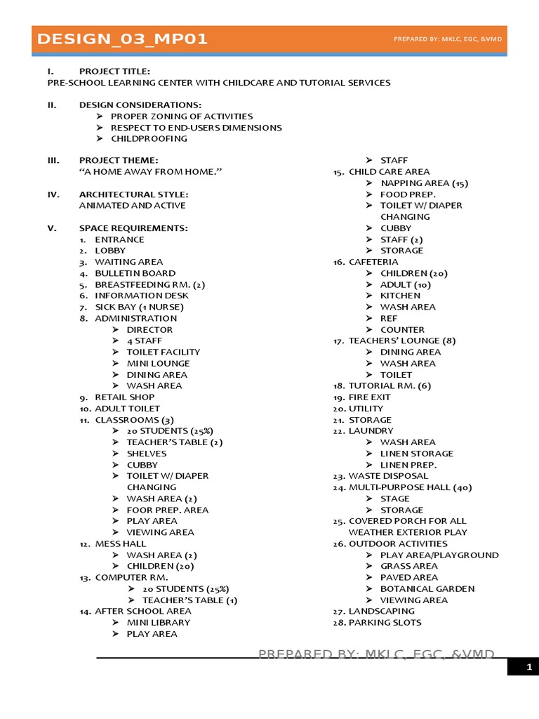 DESIGN - 03 - MP01: I. Project Title | PDF | Child Care | Relationships