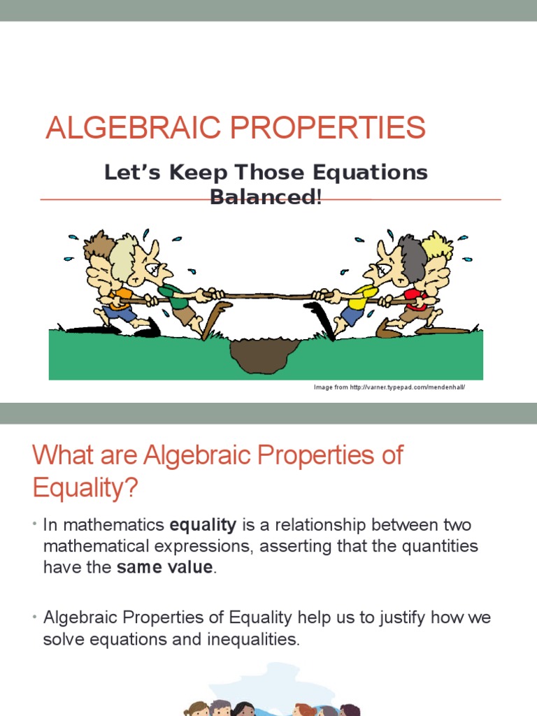 Algebraic Properties: Let's Keep Those Equations Balanced! | PDF ...