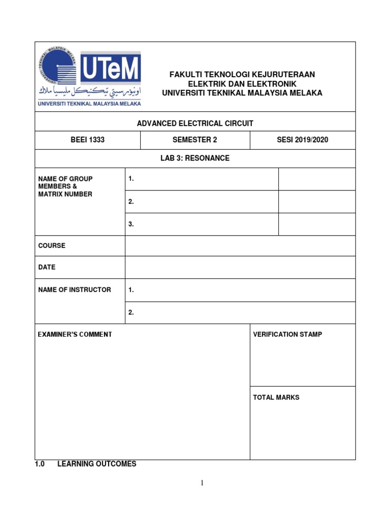 Lab 3 Aec | PDF | Electrical Impedance | Electrical Network