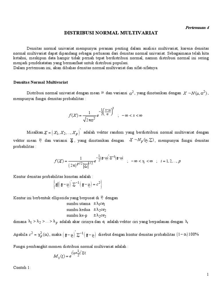 Distribusi Normal Multivariat | PDF