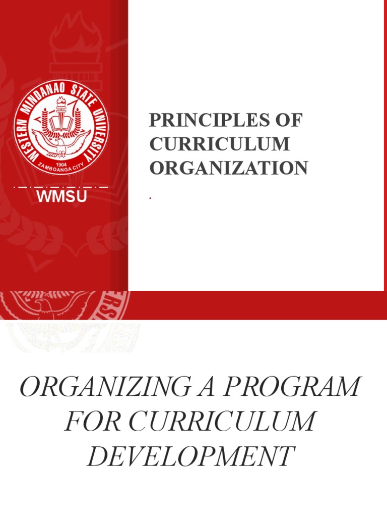 Principles of Curriculum Organization | PDF | Curriculum | Home Economics