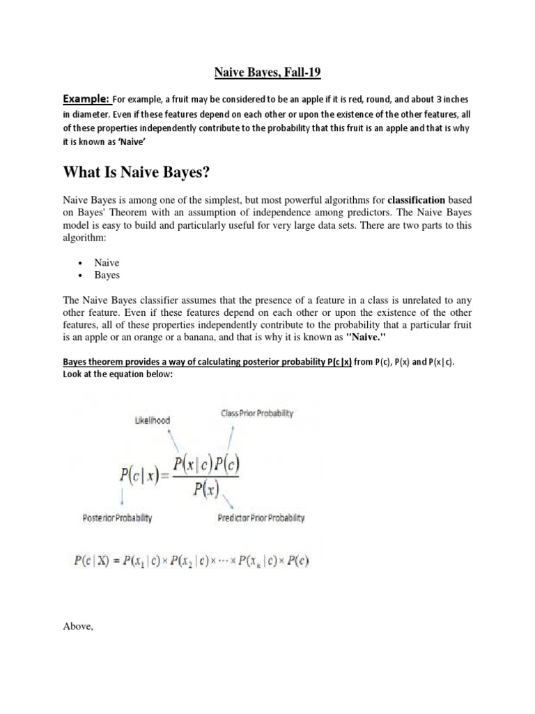 What Is Naive Bayes? | PDF | Statistical Classification | Probability ...