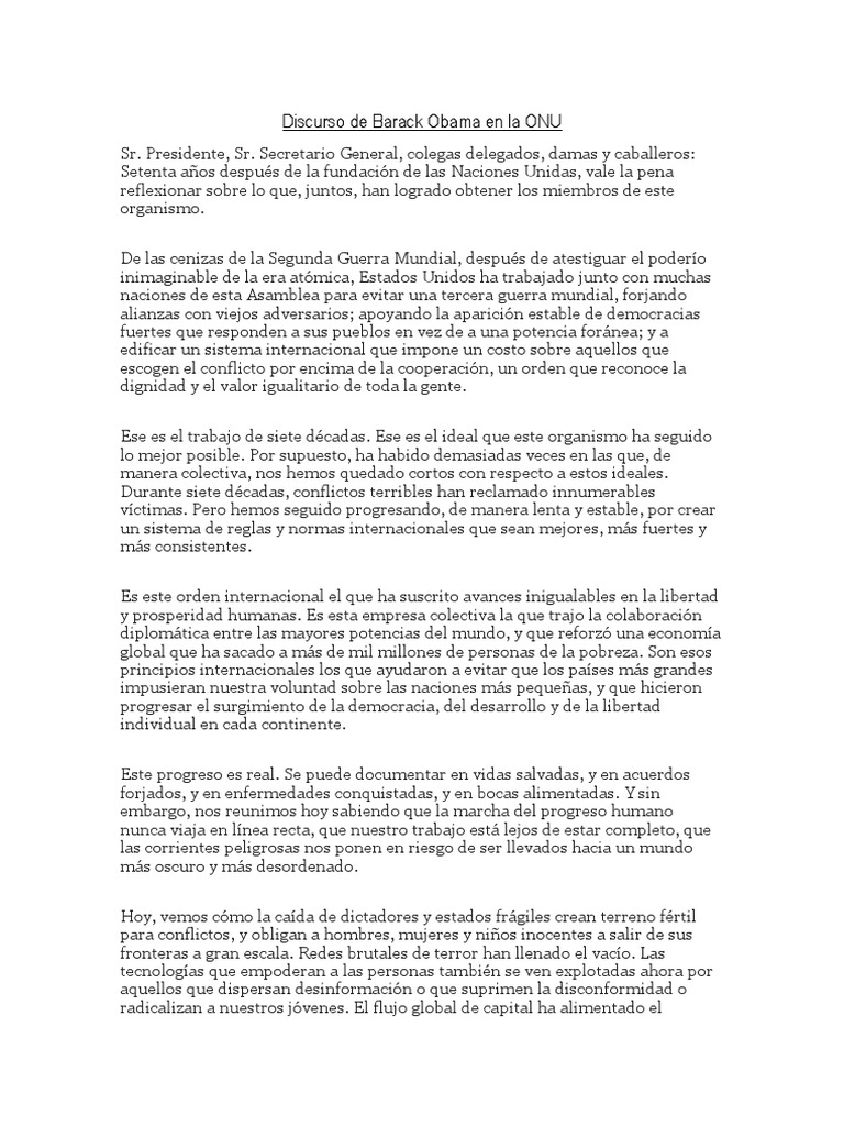 Discurso en La ONU | PDF | Rusia | Política mundial