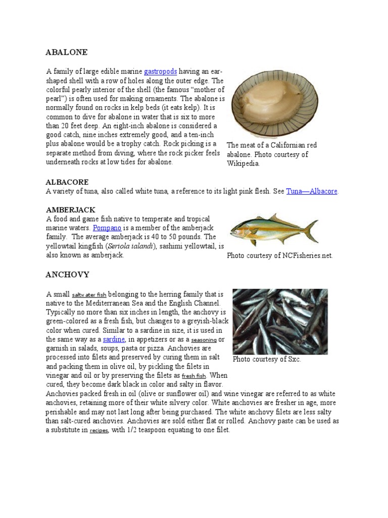 Sea Foods | PDF | Herring | Fish