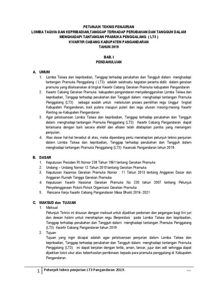 Juknis Penjurian LT3 2019 | PDF