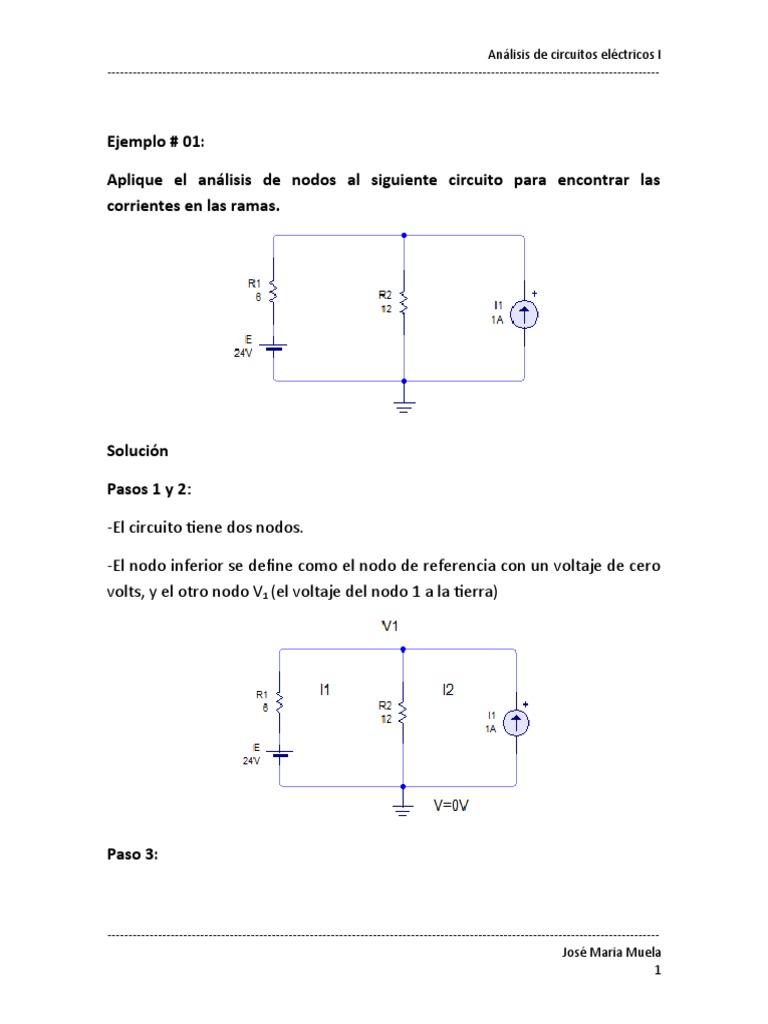 4.1. - Ejercicios Dos Mallas (Nodos) | PDF | Análisis de red (circuitos eléctricos ...