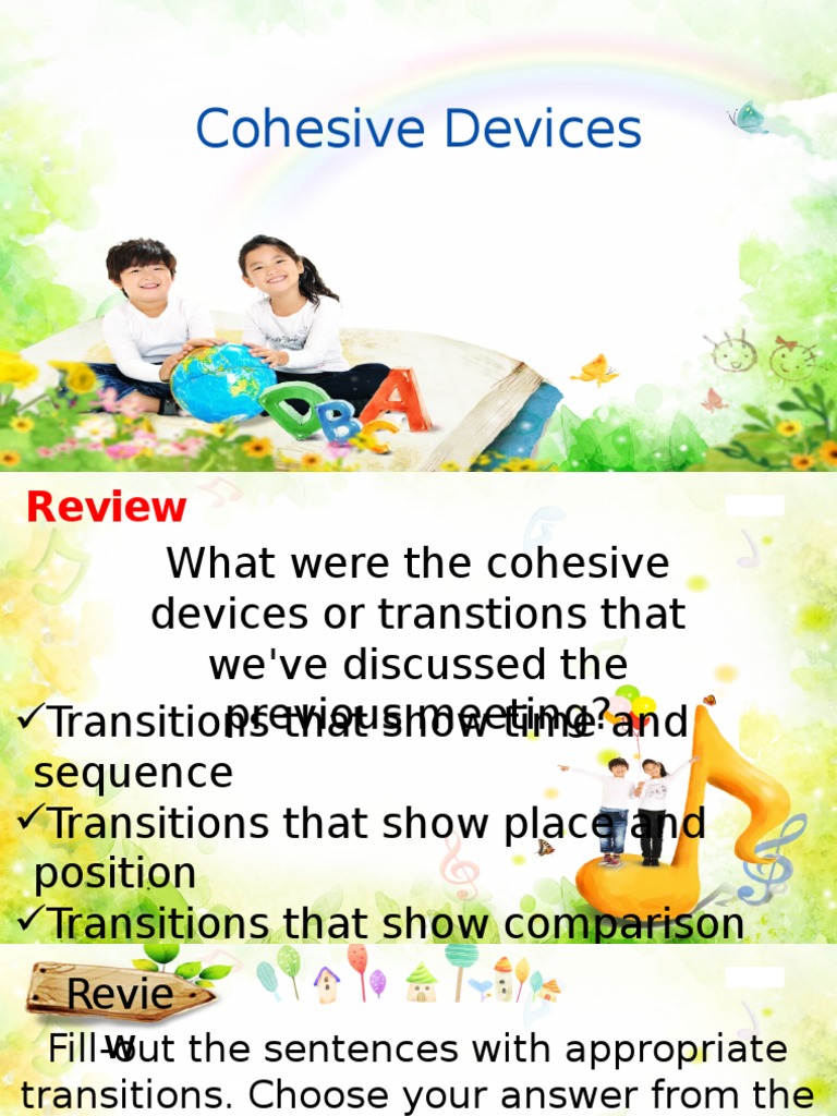 Cohesive Devices and Transitions Guide | PDF | Causality | Cognitive ...