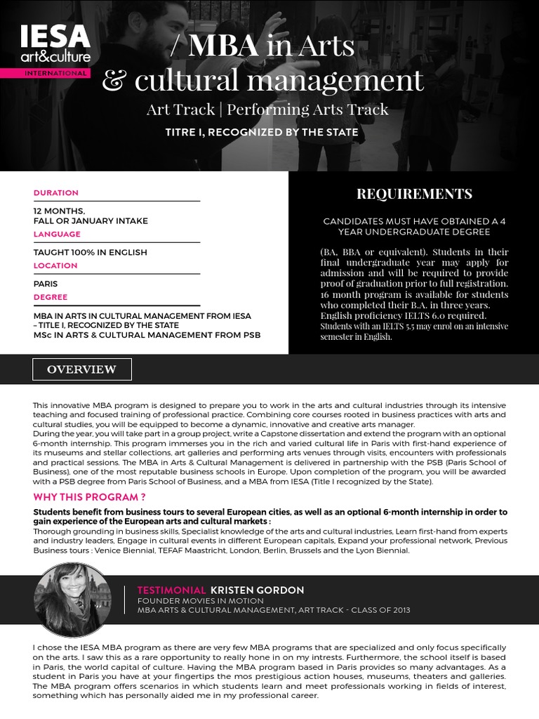 Art Cultural Management | PDF | Master Of Business Administration ...