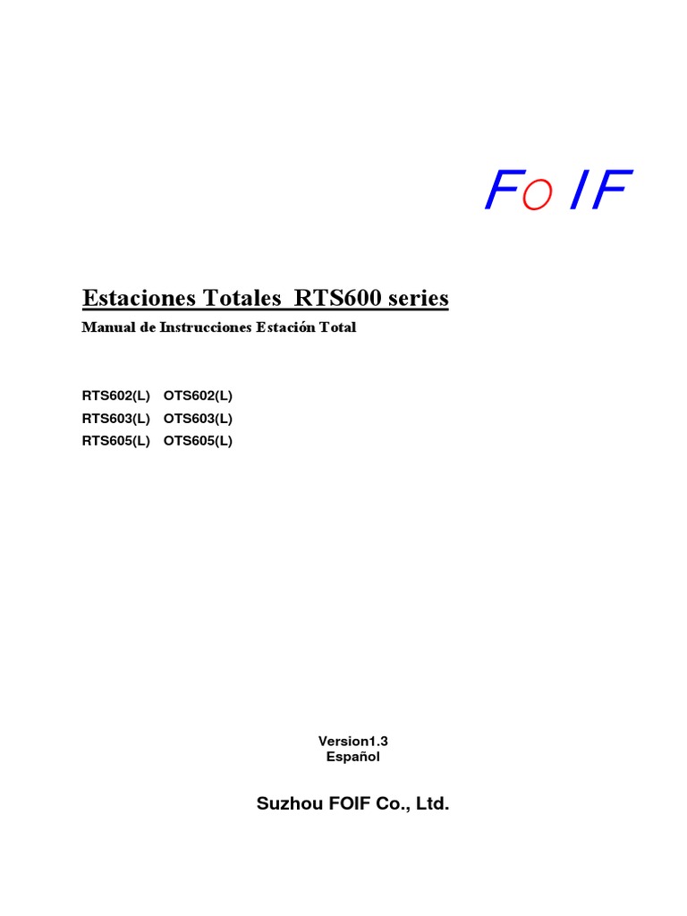 Manual FOIF RTS630 PDF | PDF