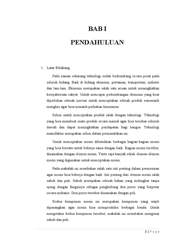 Makalah Sabuk Dan Puli | PDF