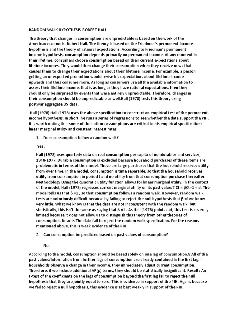 Random Walk Model | PDF | Statistical Theory | Scientific Method