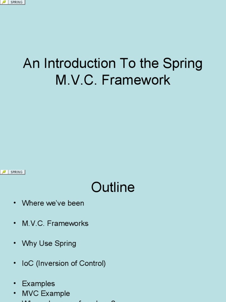 An Introduction To The Spring M.V.C. Framework | Download Free PDF ...