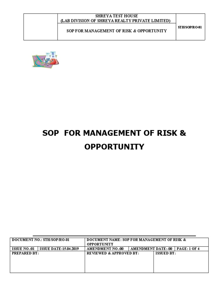 SOP For Management of Risk & Opportunity | PDF | Risk Management | Risk