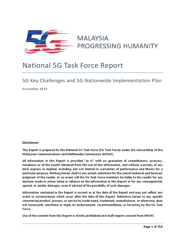 The National 5G Task Force Report PDF | Download Free PDF | Internet Of ...