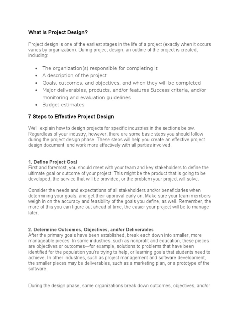 A Comprehensive Guide to Effective Project Design | PDF | Project ...