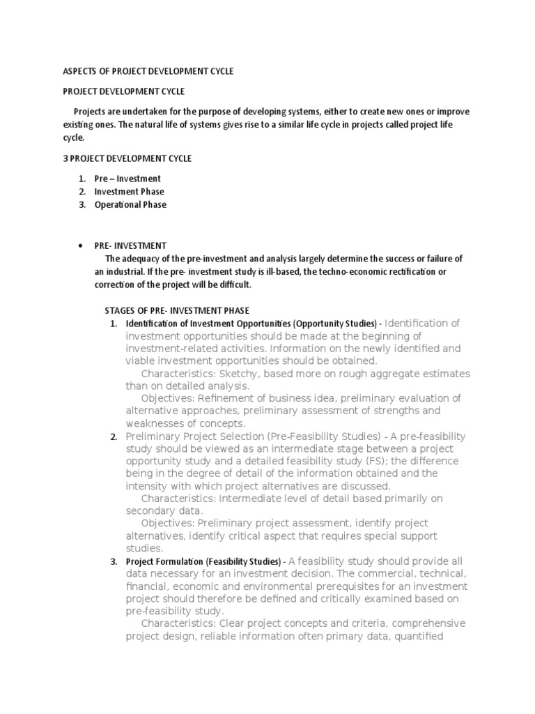 Project Development Cycle | PDF | Feasibility Study | Cognition