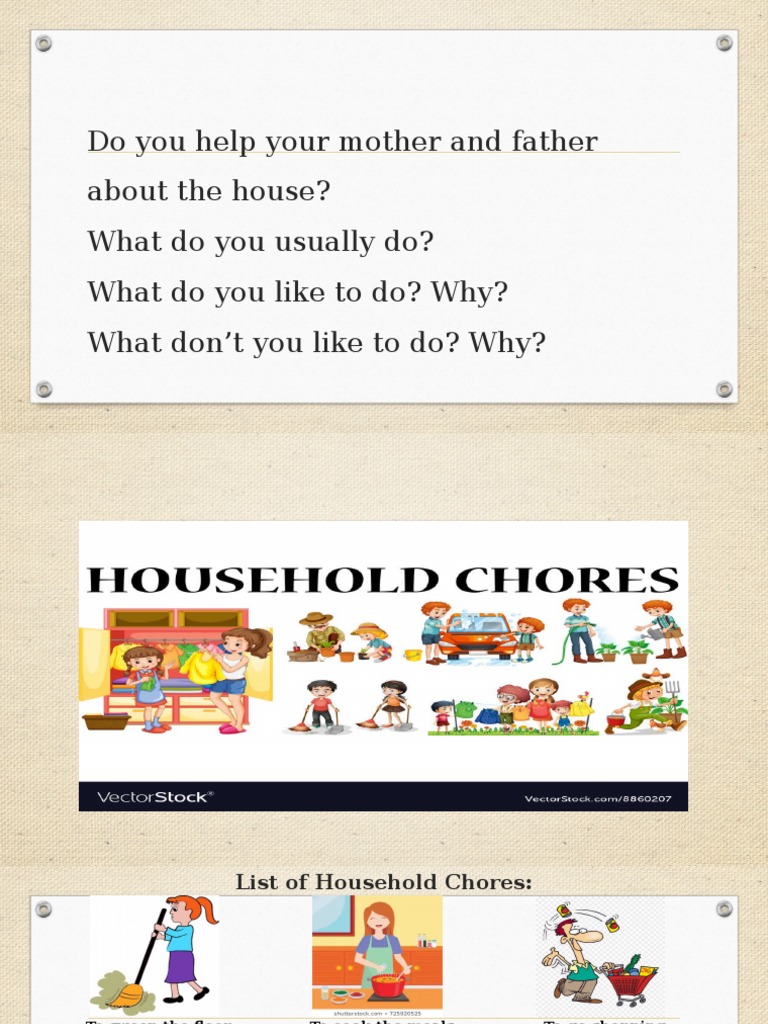 Household Chores - Possessive Adjectives | PDF | Self-Improvement