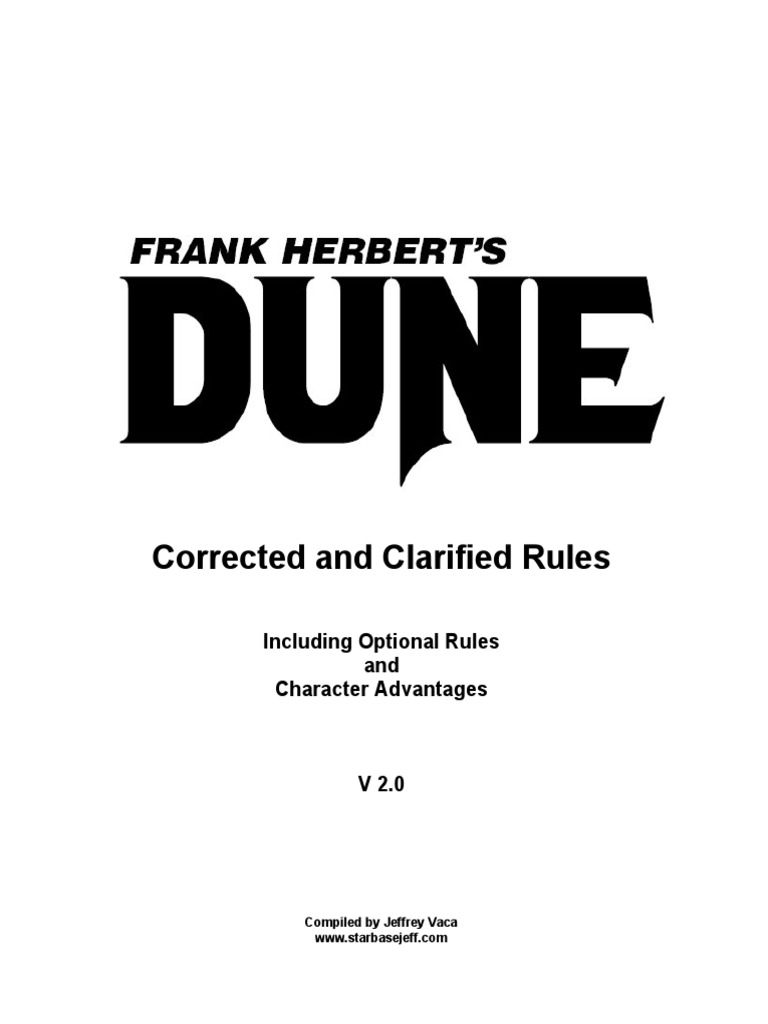 Dune Rules Starbase v20 | PDF | Dune (Franchise) | Transhumanist Books