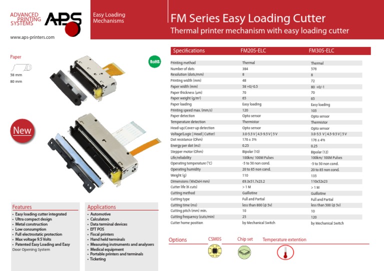 APS FM305-ELC - printer-ELoad-cutter-3-inch PDF | PDF | Printer (Computing) | Electricity