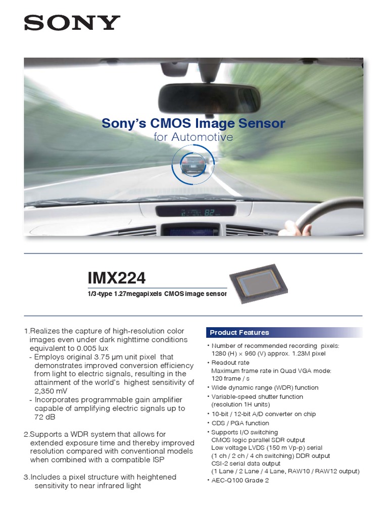 IMX224 Image Sensor | PDF | Pixel | Image Resolution