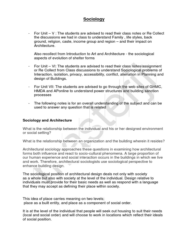 Sociology and Architecture | PDF | Sociology | Design