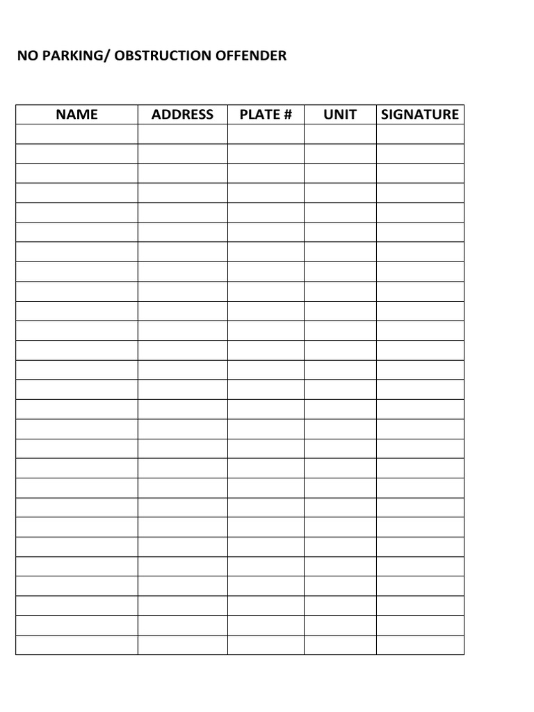 No Parking/ Obstruction Offender | PDF