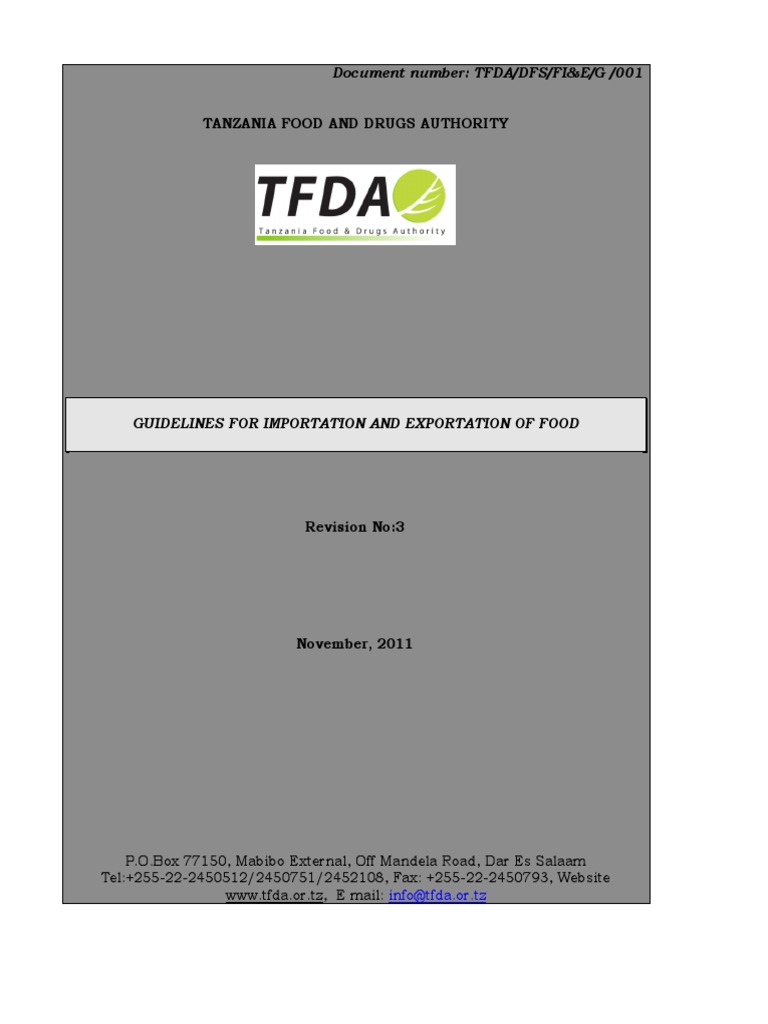 2012-9-17 Guidelines For Import and Export of Foods | PDF | Food Safety ...