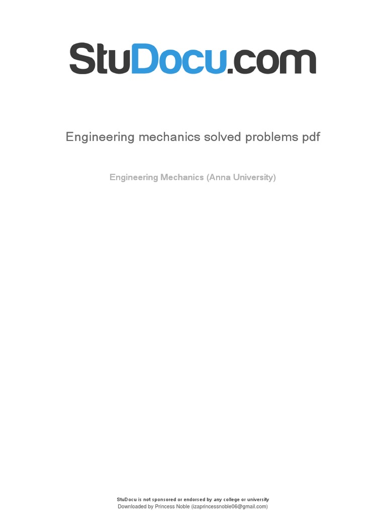 Engineering Mechanics Solved Problems PDF | PDF | Rotation Around A ...