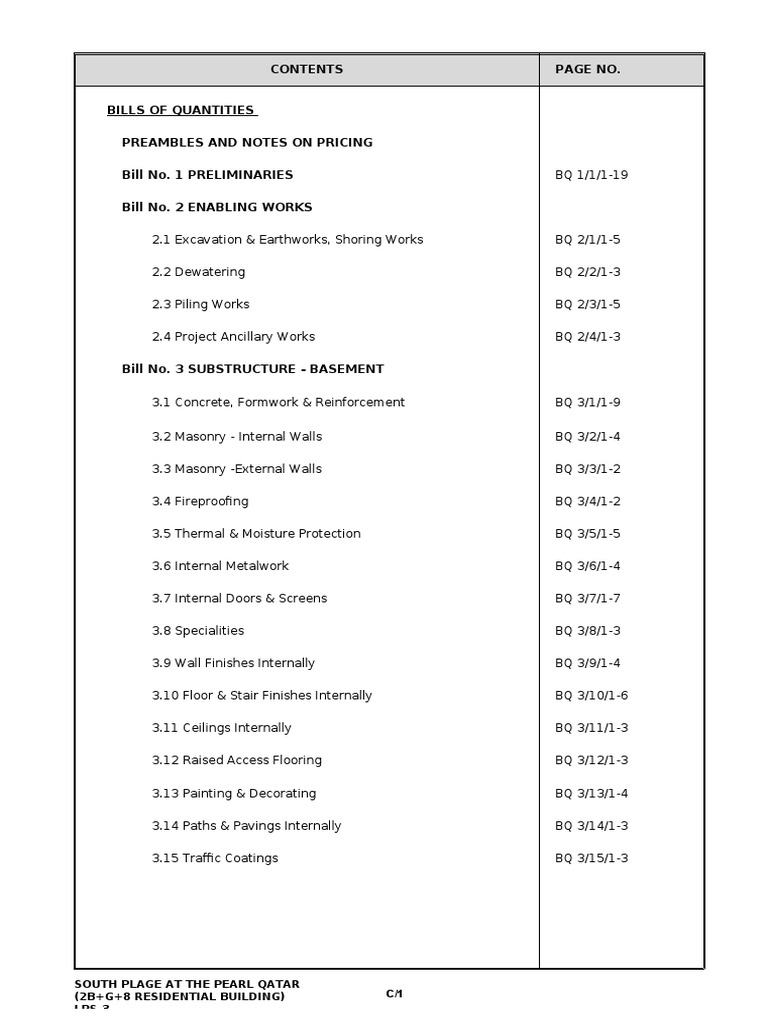 1LPS 3 BoQ Template | PDF | Wall | Specification (Technical Standard)