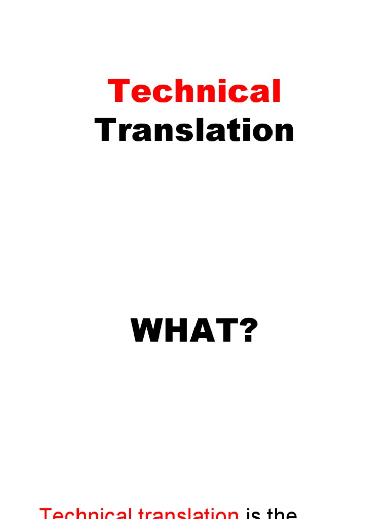 Technical Translation | PDF