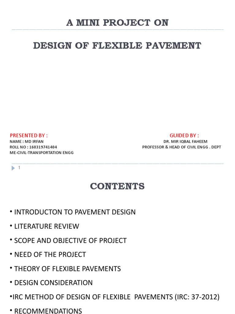A Mini Project On Design of Flexible Pavement | PDF | Road Surface ...