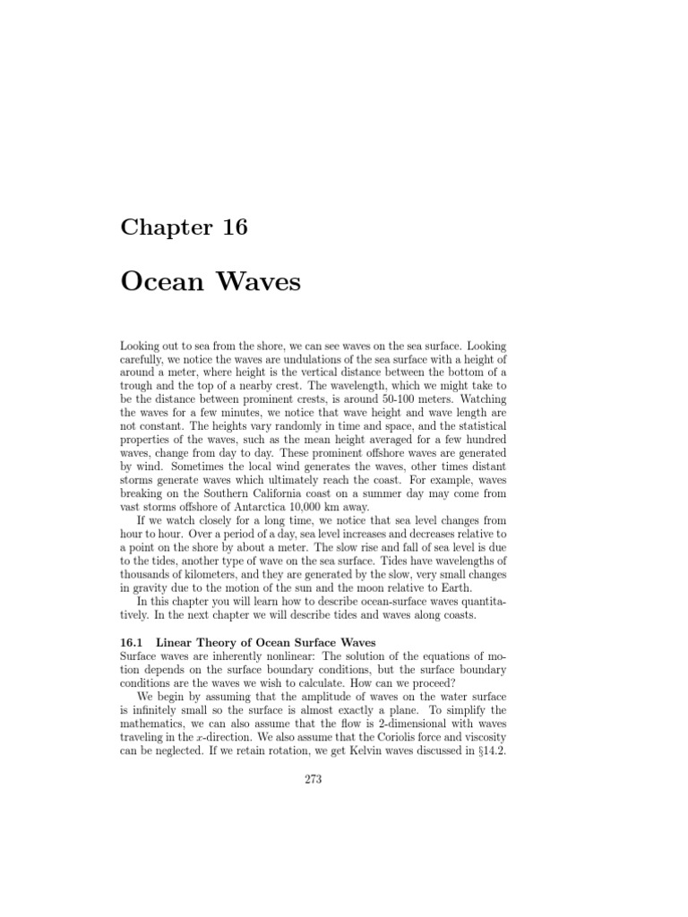 An Introduction to Ocean Surface Waves: Their Properties, Generation ...