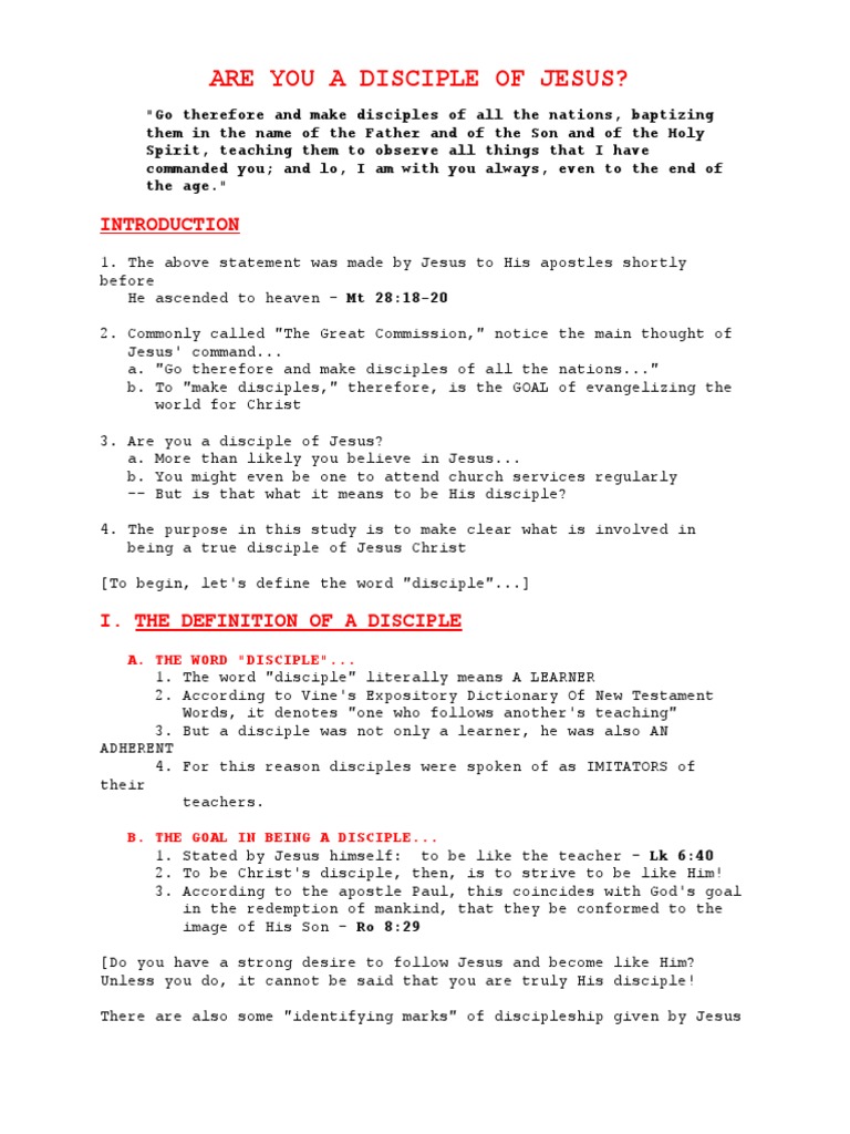 The Path to True Discipleship | PDF | Disciple (Christianity) | Baptism