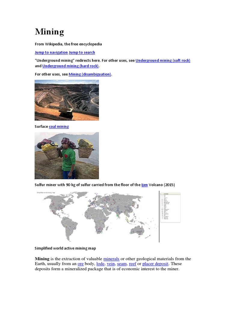 Mining: From Wikipedia, The Free Encyclopedia | PDF