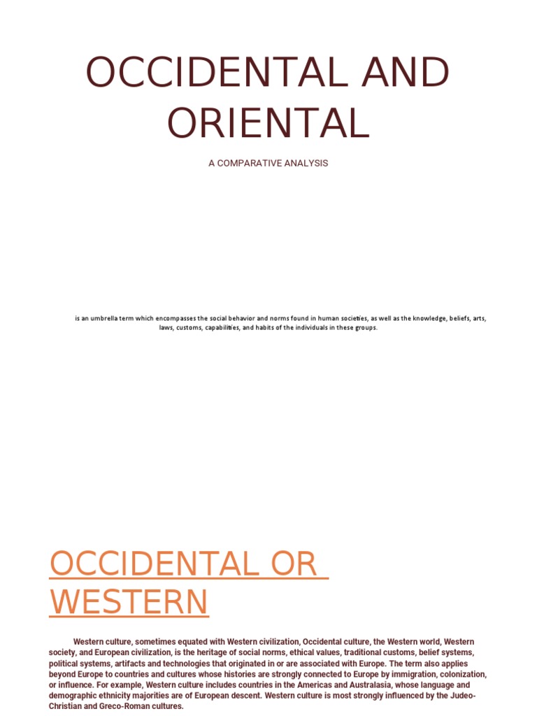 Occidental vs Oriental: A Comparative Study | PDF | Naturalization ...