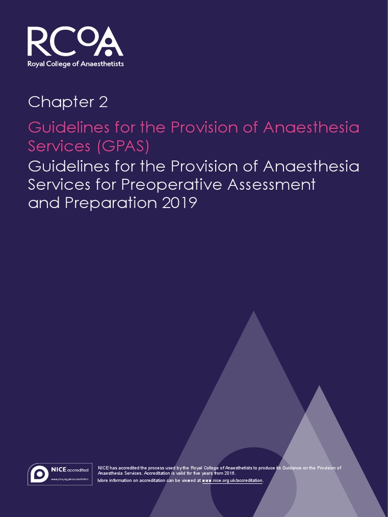 Guidelines For The Provision of Anaesthesia Services (GPAS) | PDF ...
