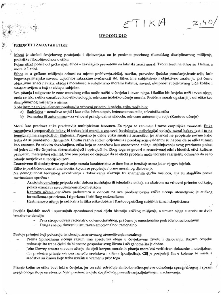 Etika - Skripta | PDF