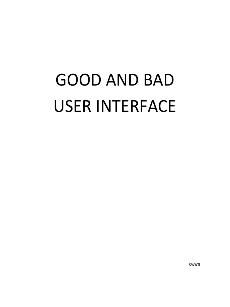 Good and Bad User Interface | PDF