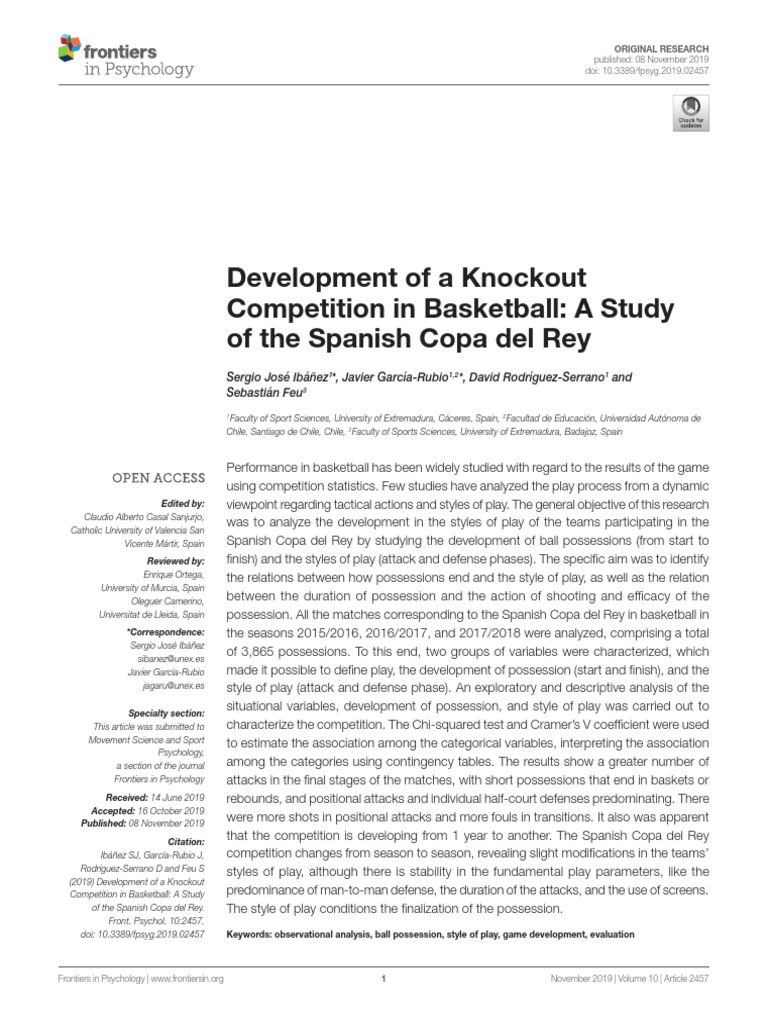 Development of A Knockout Competition in Basketbal | PDF | Quantitative ...