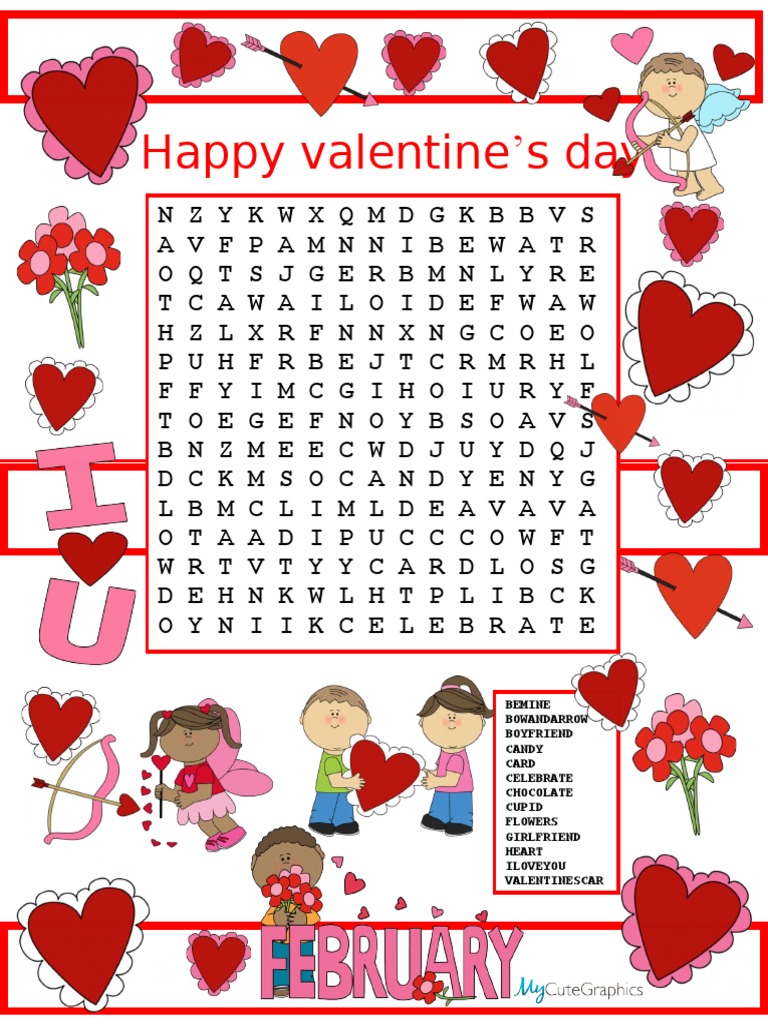 Valentines Day Wordsearch With Key Wordsearches - 40931 | PDF ...