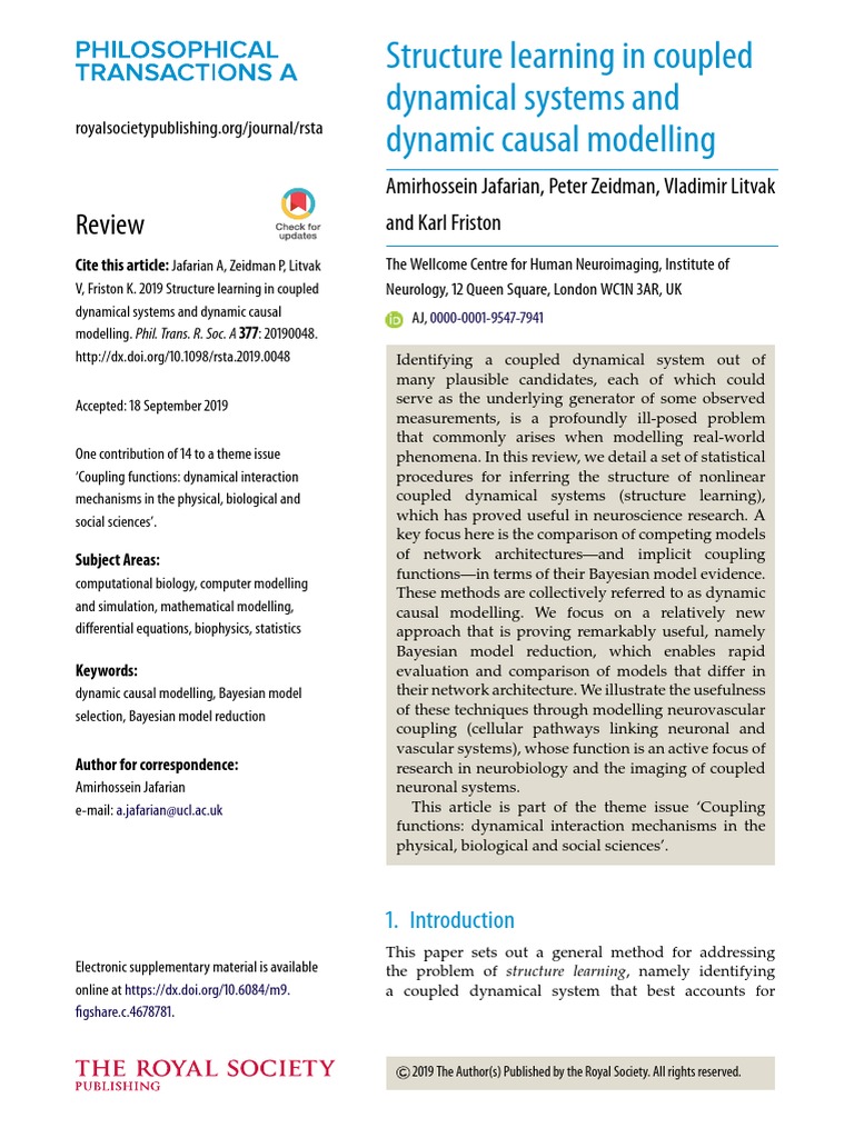 Structure Learning in Coupled Dynamical Systems and Dynamic Causal Modelling | PDF | Bayesian ...