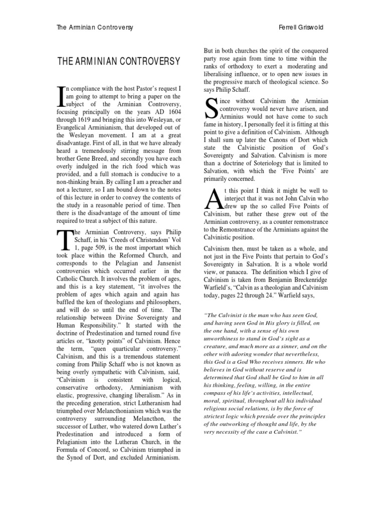 Arminian Controversy | Download Free PDF | Arminianism | Calvinism