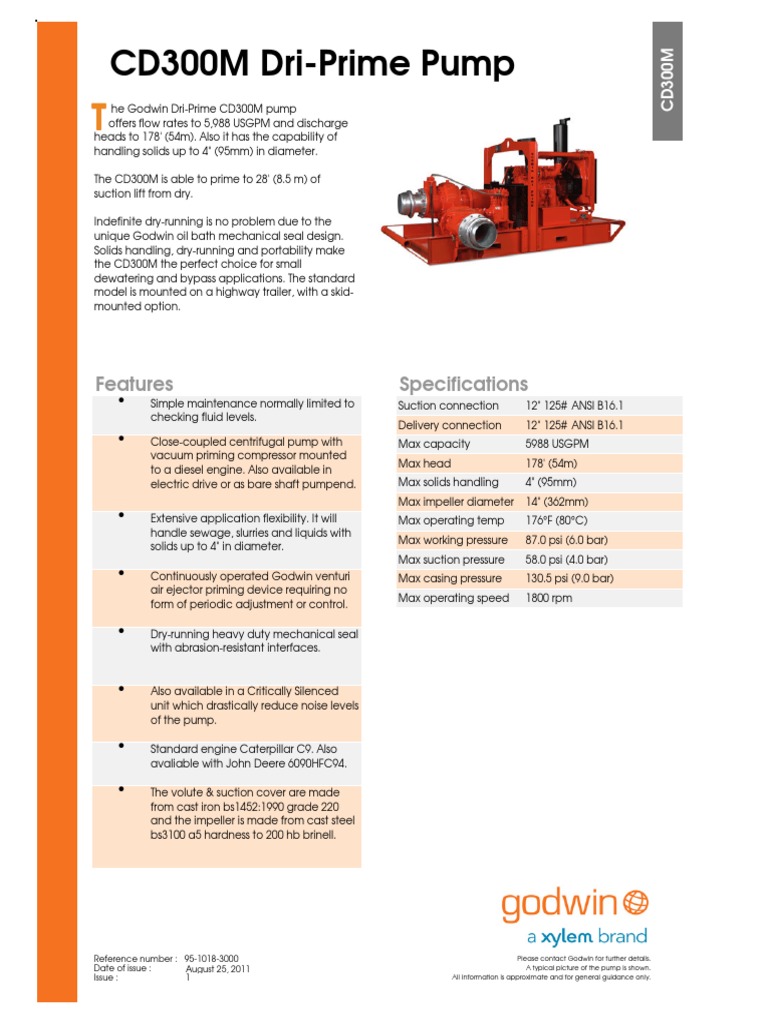 CD300M Dri-Prime Pump: Features Specifications | PDF | Energy ...