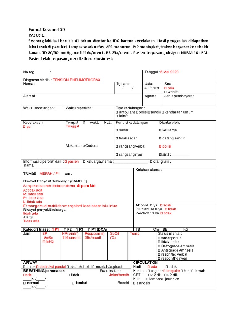 Bagi Resume IGD Hari Ke 2 | PDF