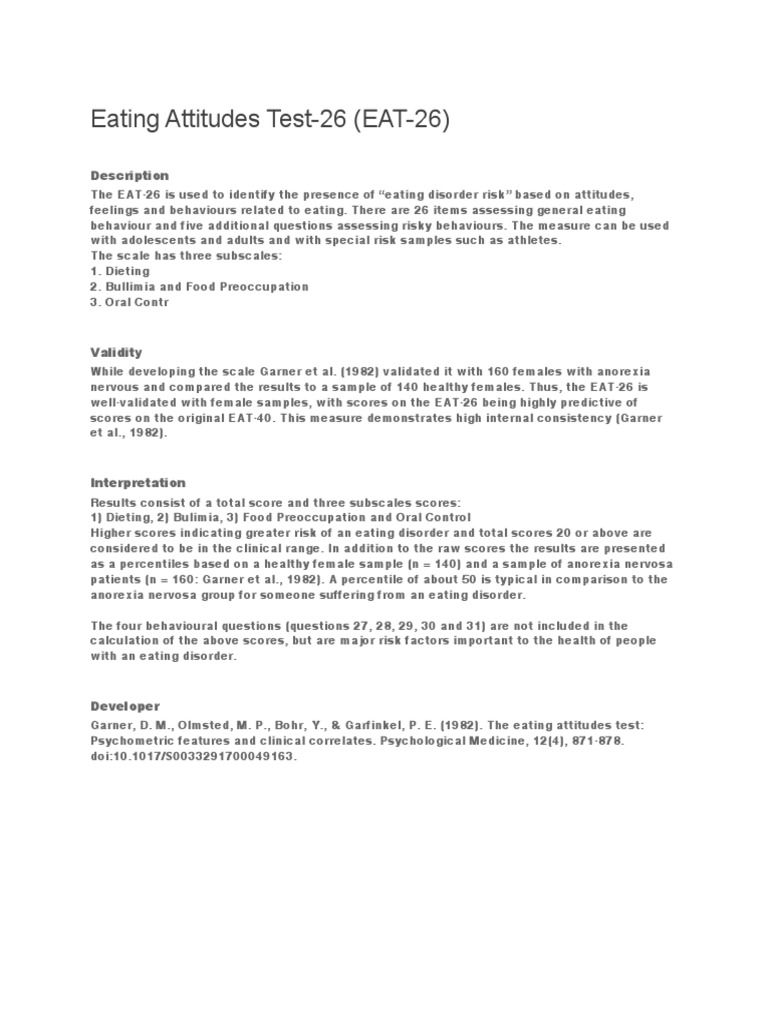 Eating Attitudes Test | PDF