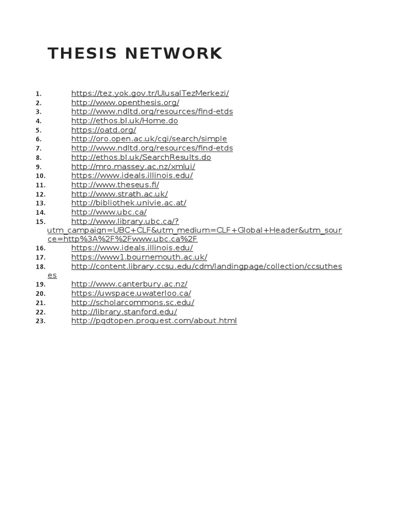 Thesis Network | PDF