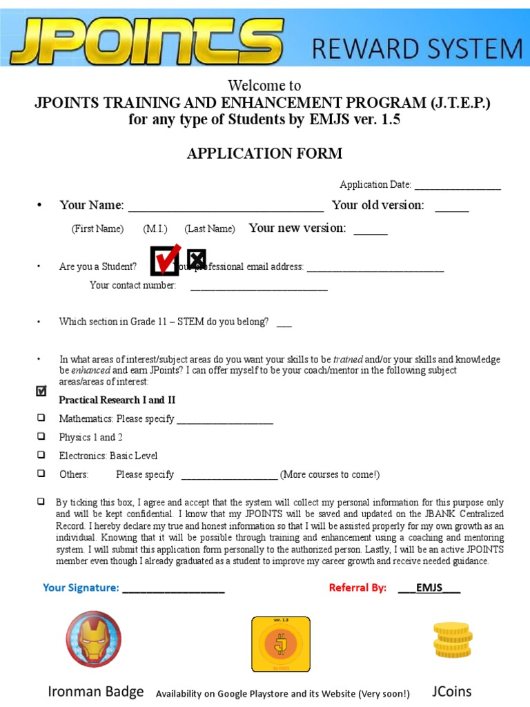 Jpoints Training and Enhancement Program (J.T.E.P.) For Any Type of ...
